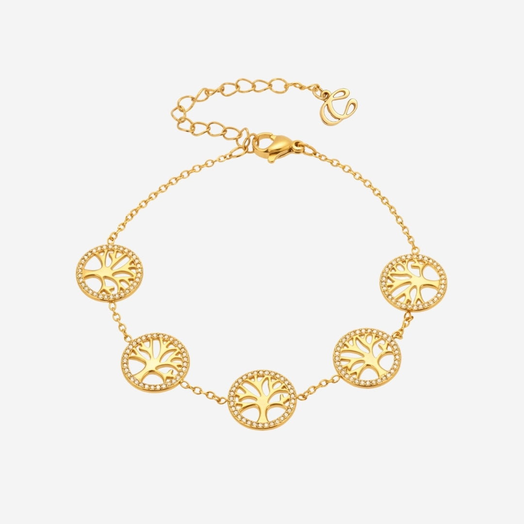 Eden Family Lucky Cubic Zirconia Chain Bracelet – Celovis Jewellery