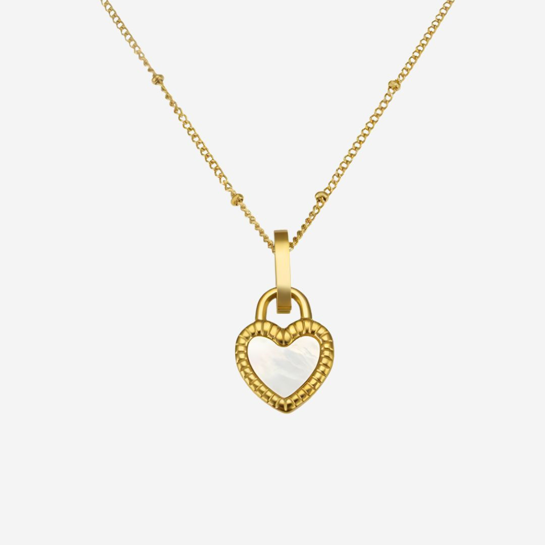 Genuine Love Reversible Two Side Heart Pendant with White and Red Cera ...