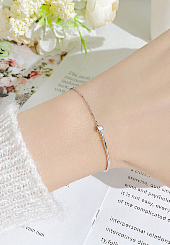 Luisa Cubic Zirconia Pendant Chain Bracelet – Celovis Jewellery